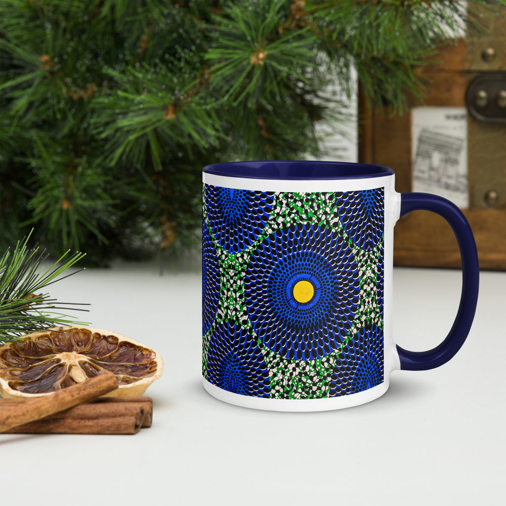 Blue Green African Pattern Coffee Mug – Reflektion Design