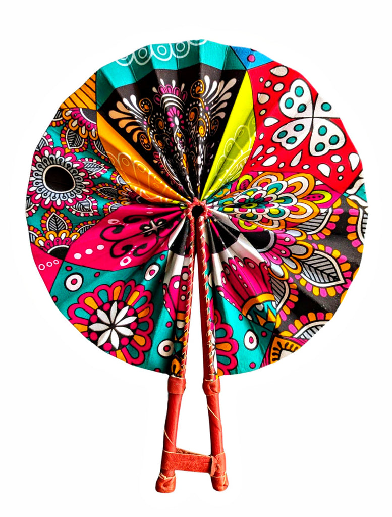 Carnival Colors African Fabric Folding Hand Fan – Reflektion Design