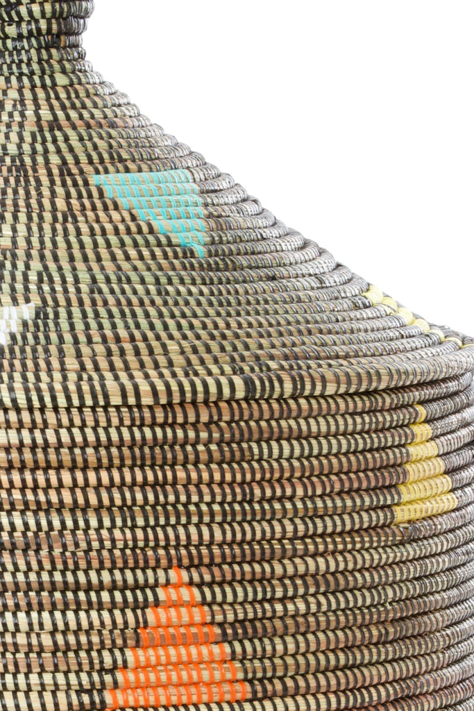 Large African Laundry Basket Hamper with Lid Triangles Design ...