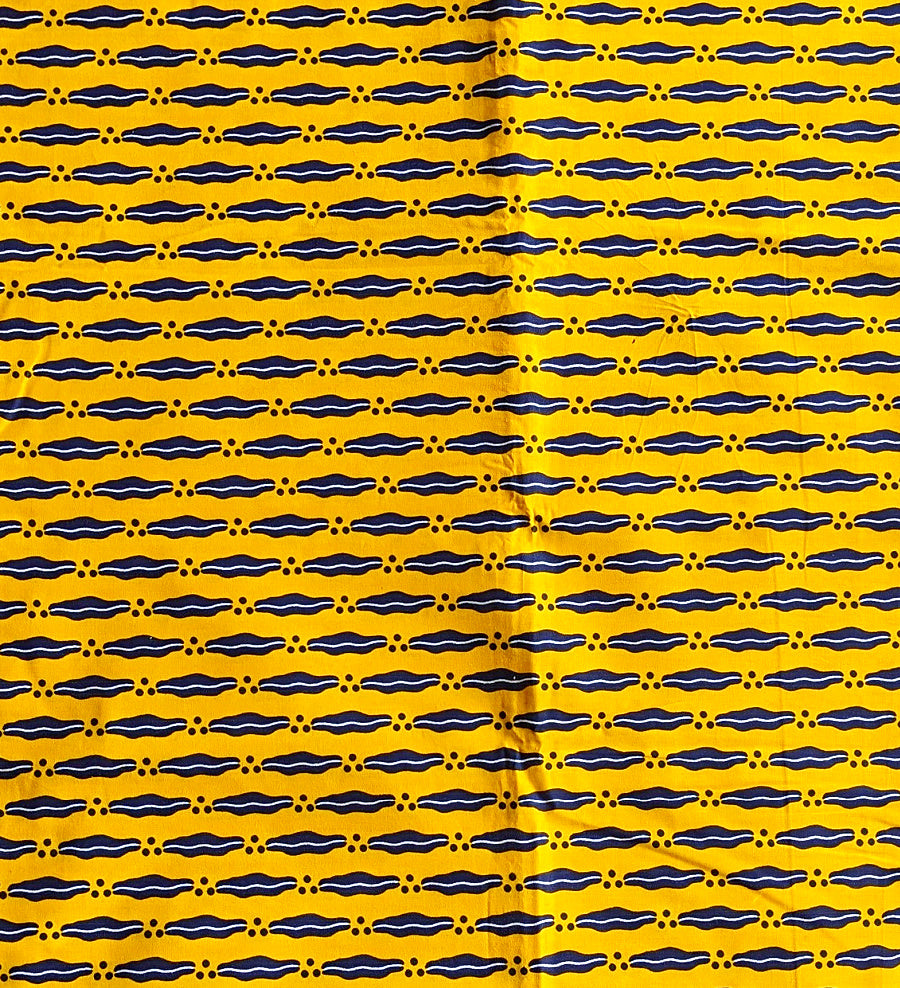 Yellow Navy Blue African Print Fabric 2 Yards – Reflektion Design