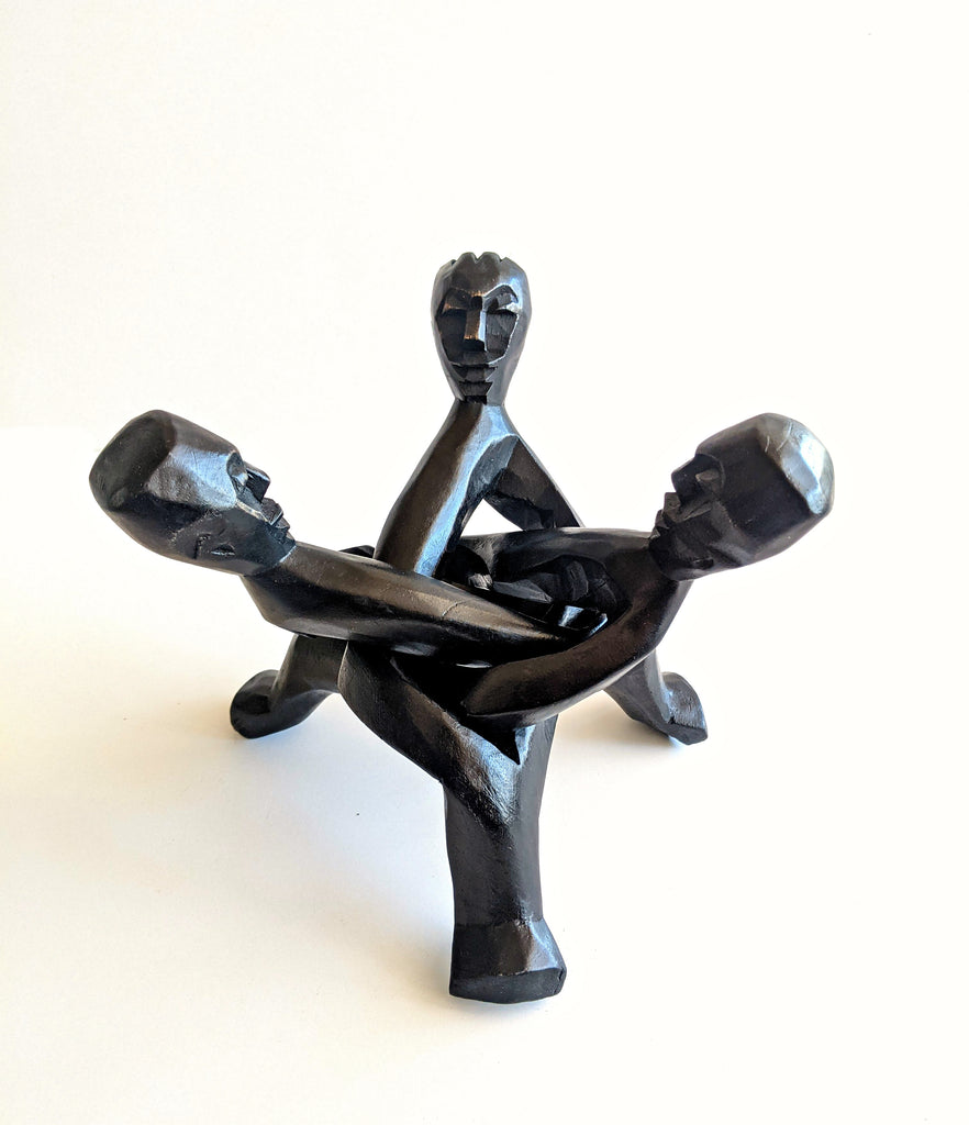 Large Wood Three Headed African Unity Stand – Reflektion Design