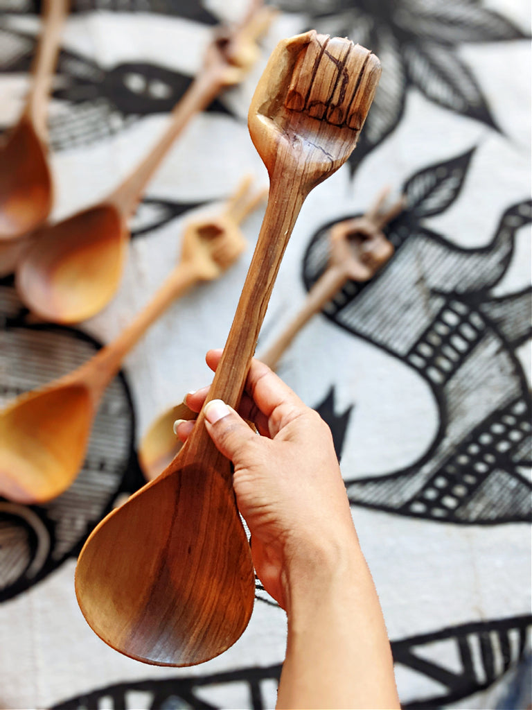 Large Black Power Fist Wood Spoon – Reflektion Design