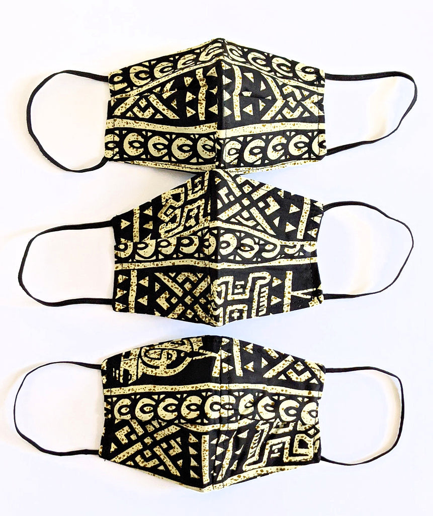 Black Green Ankara Fabric Face Mask – Reflektion Design