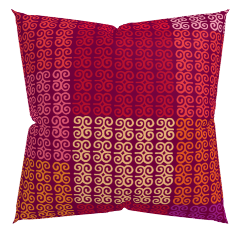 Plum Red Adinkra Symbol Throw Pillow With Insert – Reflektion Design
