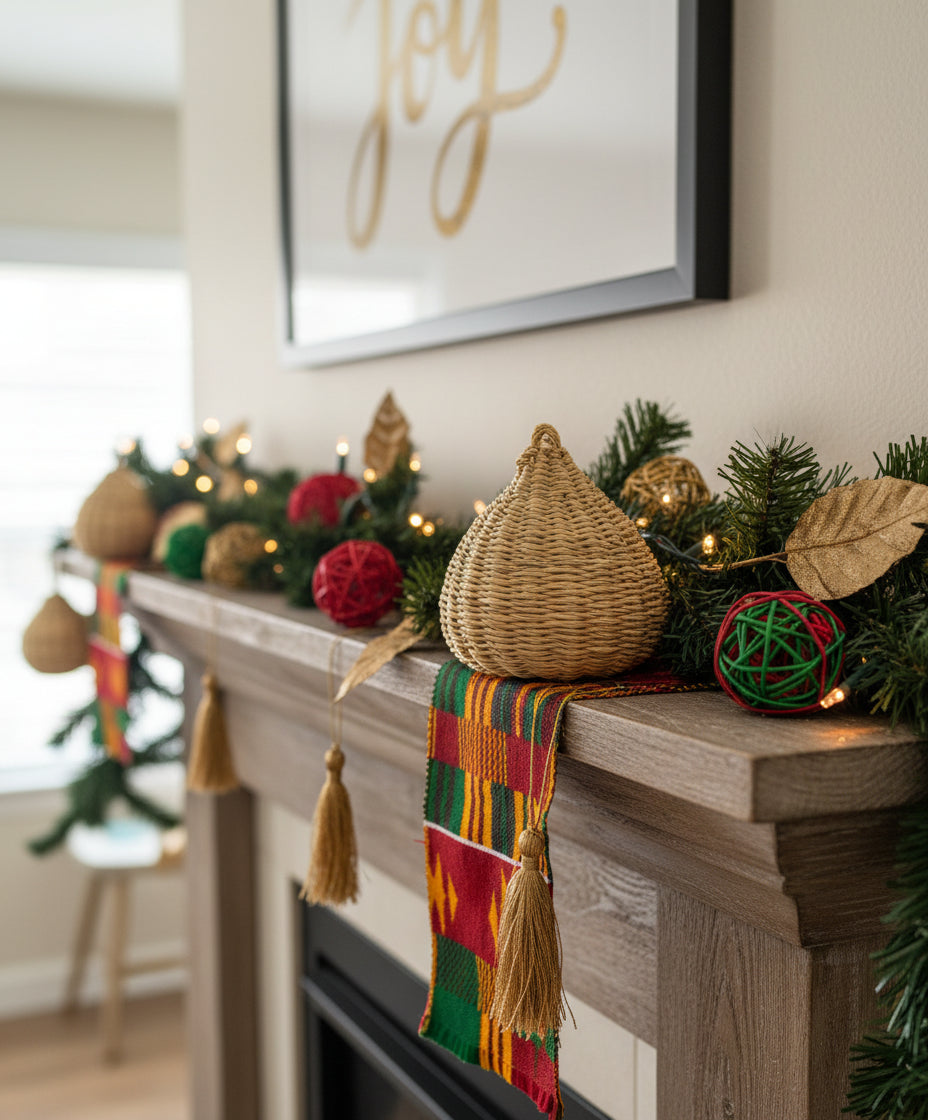 Natural Woven Elephant Grass Tree Ornament – Reflektion Design