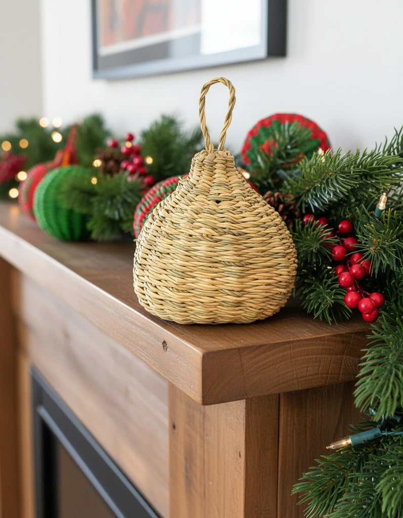 Natural Woven Elephant Grass Tree Ornament – Reflektion Design