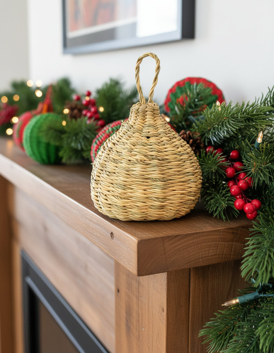 Natural Woven Elephant Grass Tree Ornament – Reflektion Design