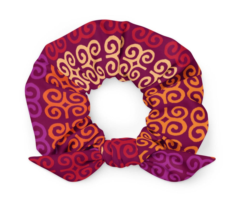 Purple Adinkra Symbol African Pattern Hair Scrunchie – Reflektion Design