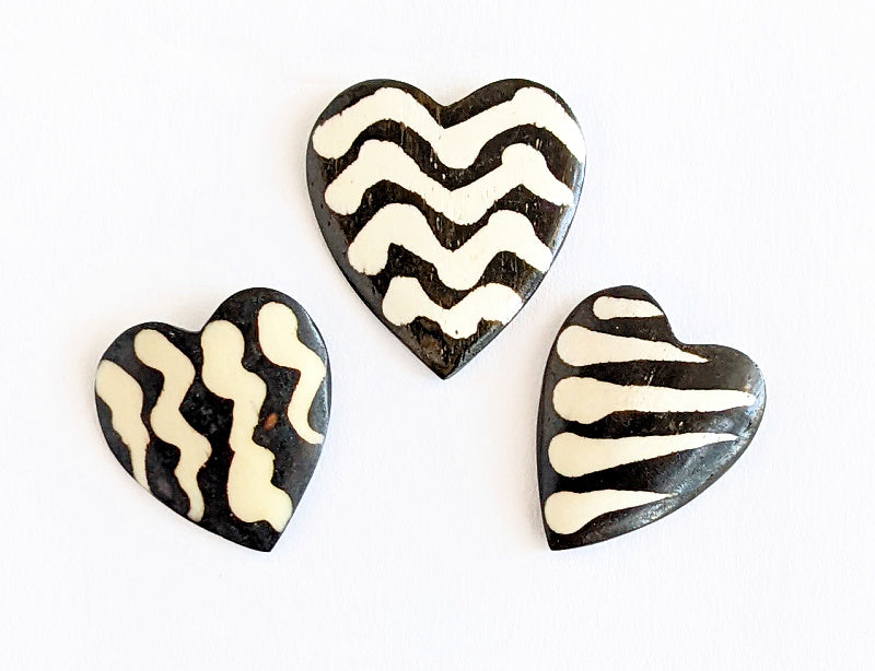 Bone Heart Shaped Love Tokens - Set of 3 – Reflektion Design